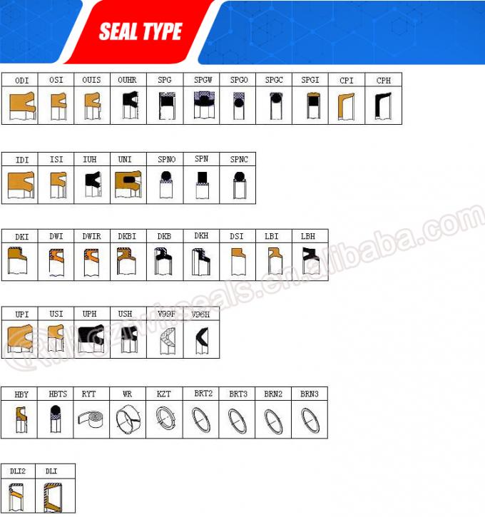 Black White Color Hydraulic Piston Seal OHM Track Adjuster Seal
